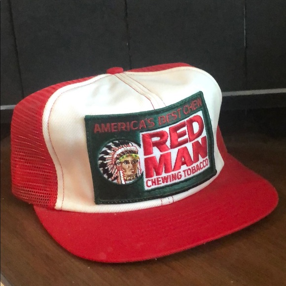 swingster | Accessories | Vintage Red Man Chewing Tobacco Hat Trucker ...
